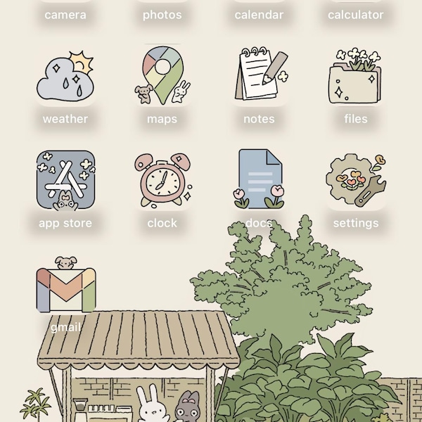 Cute Cozy Summer Icon Set, Cute Icons Pack, iPhone Theme, Cute App ...