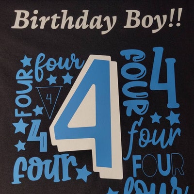 Number 4 Birthday Svg, Four Svg, Four Year Old Svg, Fourth Birthday Svg ...