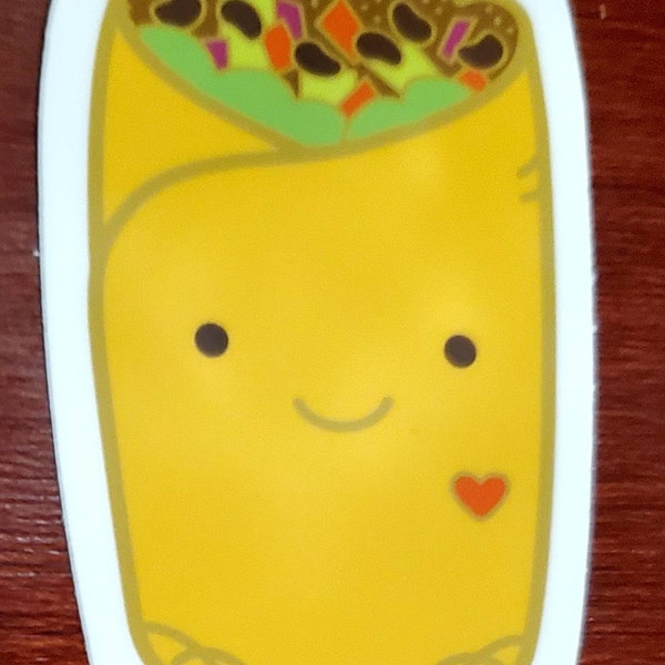Burrito Sticker - Vinyl Sticker - Waterproof - Dishwasher-safe - Laptop ...