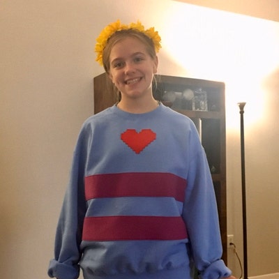 Frisk Shirt With Pixel Heart, Undertale Shirt, Frisk Heart Sweatshirt ...