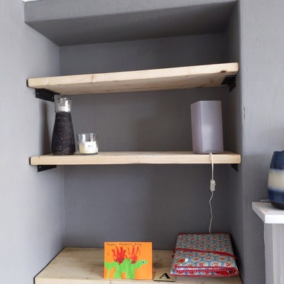 Alcove Shelf Brackets PAIR Shelves Corner Angle Steel Scaffold Timber ...