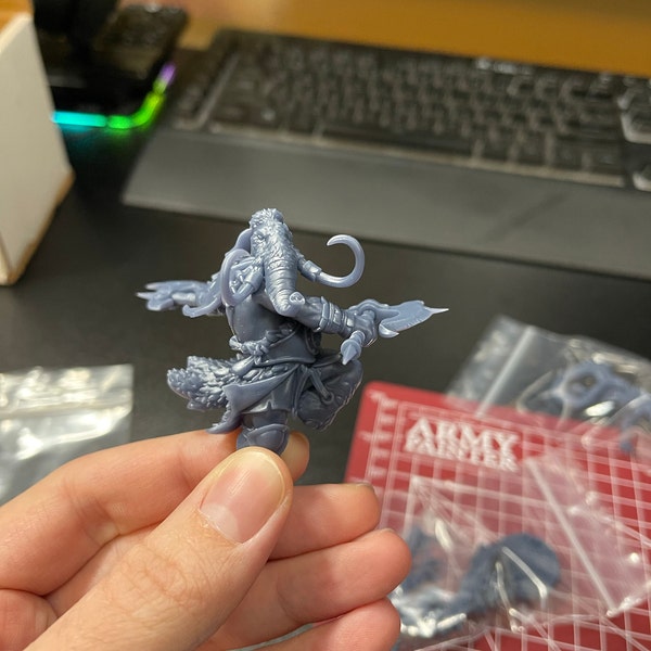 Elephantfolk Loxodon Barbarian Fantasy Miniature Dungeons And Dragons Dnd Miniature Tabletop 