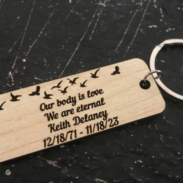 Bulk Funeral Favors Personalized Forever in Our Hearts Keychain ...