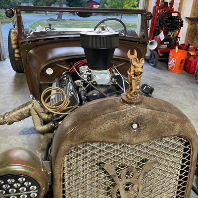Rod the Rat Mechanic Rat Rod / Hot Rod Hood Ornament. Homage - Etsy