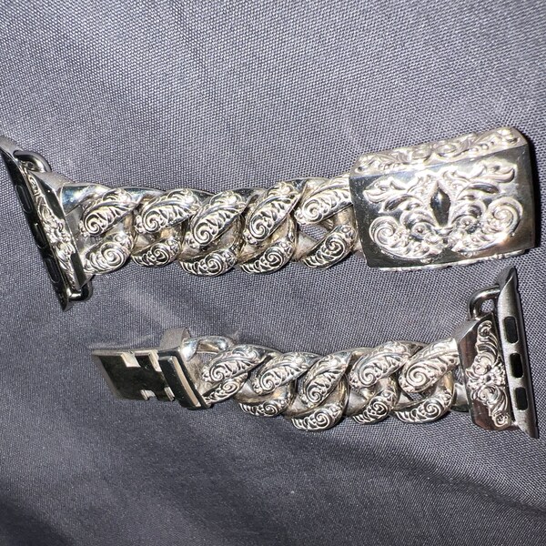 Galaxy Watch Floral Chain Strap No.2 - 20mm - Sterling Silver 925 ...