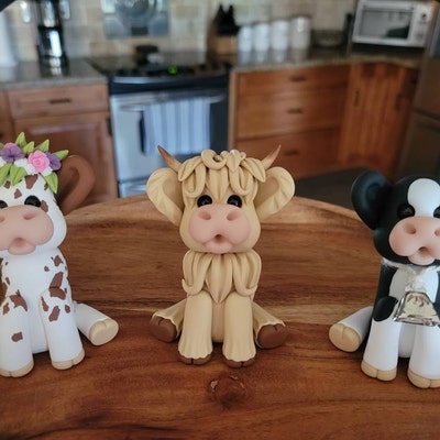 Molly the mini Moo Polymer Clay Sculpture - Etsy