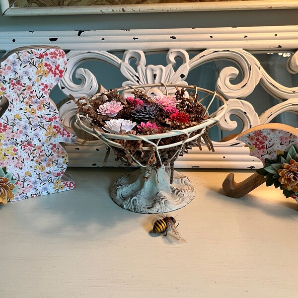 Midsize Red and White Peppermint Spark Tree Rustic Wooden Christmas ...