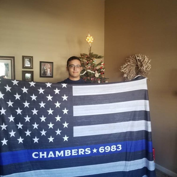 Thin Blue Line Blanket Custom | Police Officer Blanket | Law ...