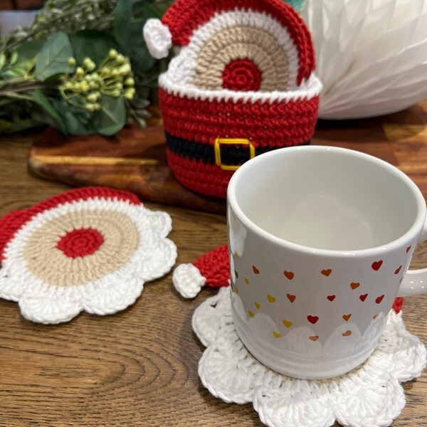 Crochet Pattern Santa Coaster With Basket, English (US Terms ...