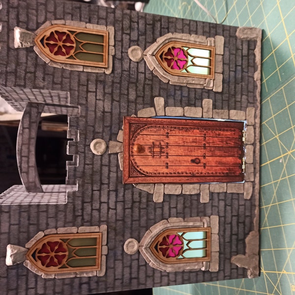 Miniature Massive Oak Door Wood Look Paper Faux Prop Door With or ...