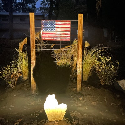 24 Inch Rustic American Flag Metal Sign - Etsy