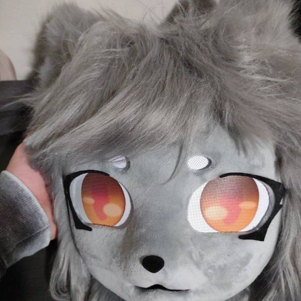 Mysterious Grey Wolf/cat Kigurumi Full-cover Mask | Furry Fursuit Head ...