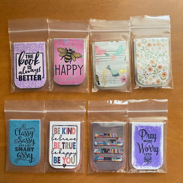 Rainbow Pooping Unicorn Bookmark Laminated Magnetic Polka Dot Gold ...