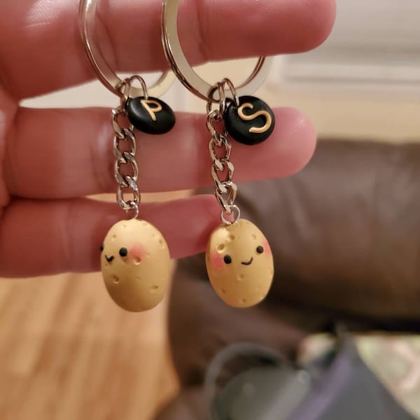 Potato Key Chains Personalized Keychain BFF Kawaii Food Couple Keyring ...