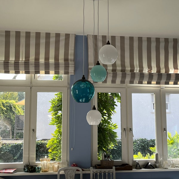 Coloured Glass Pendant Lights. Hand Blown Glass Pendants. Kitchen ...