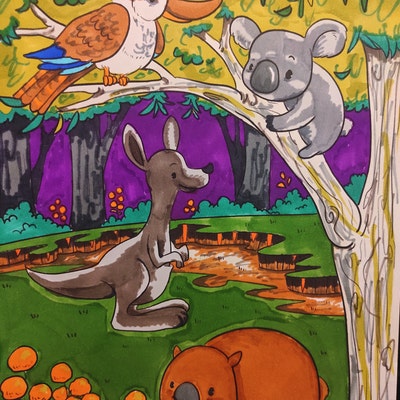 Australian Native Animal Colouring in Digital Download Page - Etsy