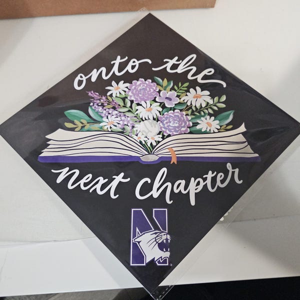 Custom Graduation Cap Topper, Hand-illustrated Florals, Hand-lettering ...