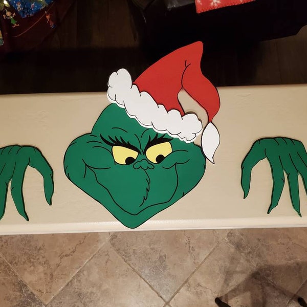 Digital Grinch Peeking Over Fence PDF | INSTANT DOWNLOAD | Holiday ...
