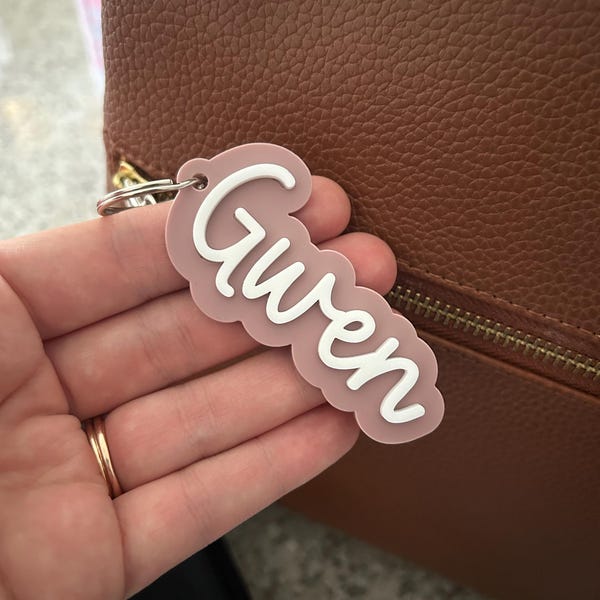 Acrylic Name Keychain, 3D Name Keychain, Backpack Keychain, Kids ...