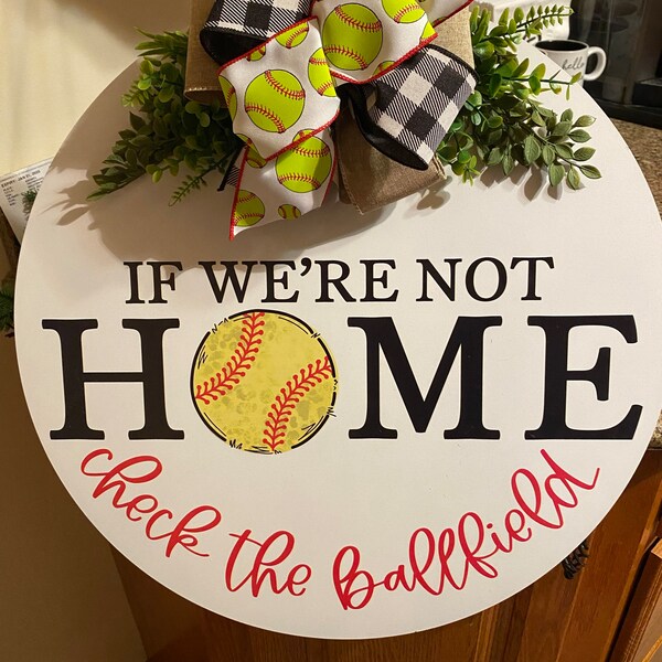 Front Door Decor - Baseball Welcome Wreath - Softball Welcome Sign ...