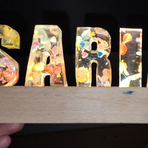 Customised 4cm Tall Name/letter Lamp Handmade With Epoxy Resin, Real ...