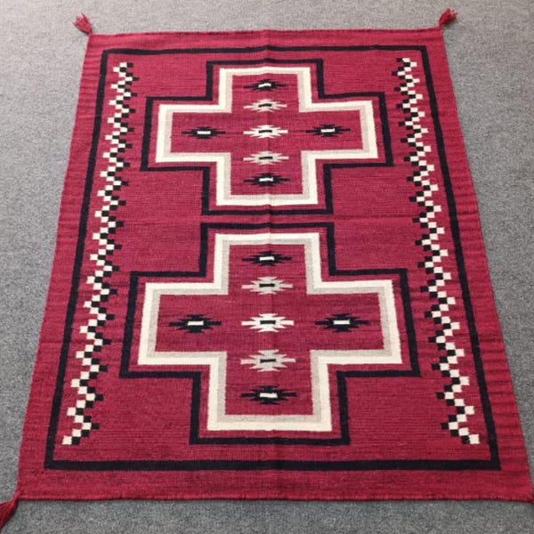 Red and Black Navajo Rug, Navajo Bedroom Rug, Made to Measure Rug ...