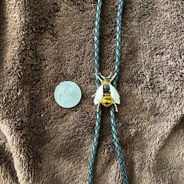 Sandpainting Stone Bola Bolo Tie - Wedding Necklace - PU Leather Rope ...