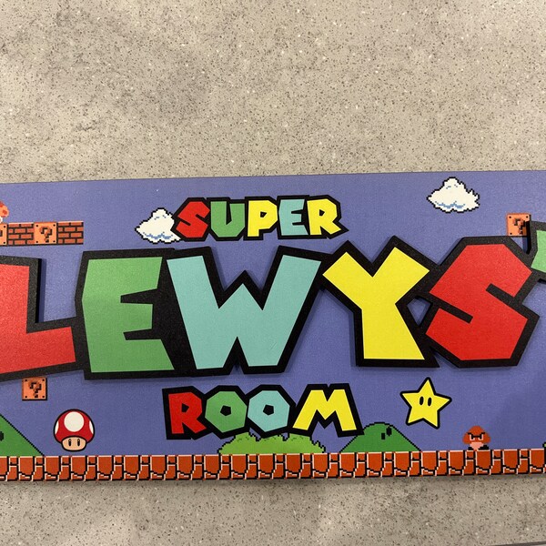 Mario Personalised Door / Room / Games Room Sign - Etsy