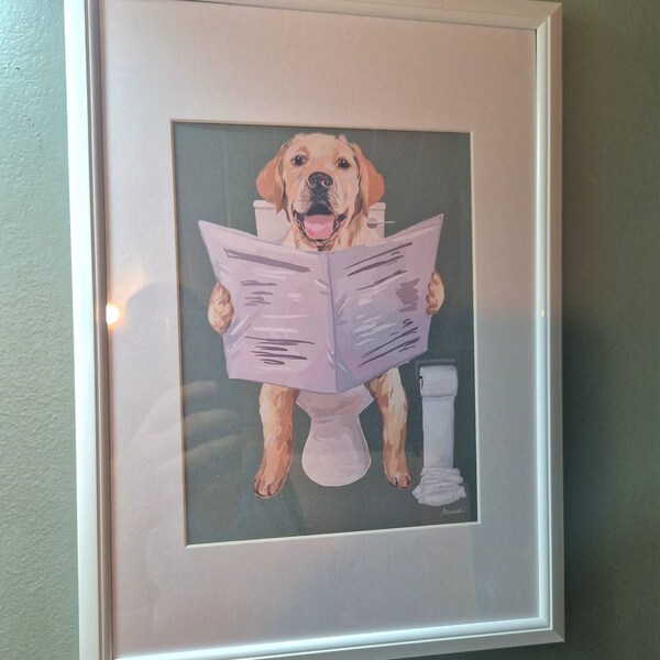 Set of Two Toad Bathroom Prints. Toad in the Bath, Frog on the Toilet ...