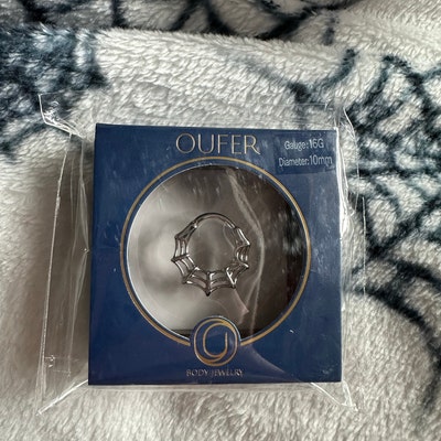 16G Spider Web Septum Ring Black Silver Clicker/cartilage/helix Earring ...