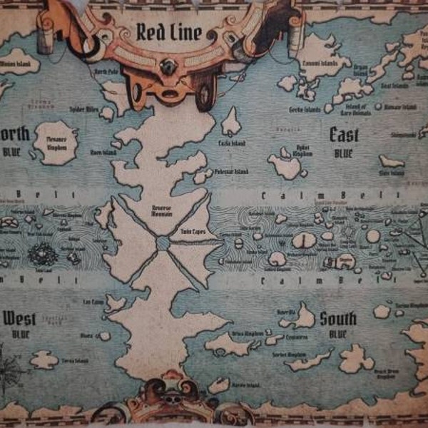 Anime One Piece World Map, Wrapped Canvas Map, World Map, Wrapped ...