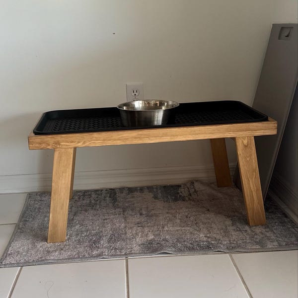 Modern Elevated Dog Feeder | Pretty Girl Dog Bowl Stand | Personalized ...