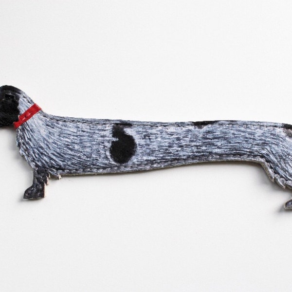 Sausage Dog Bookmark, Custom Leather Bookmark, Miniature Dachshund Gift ...