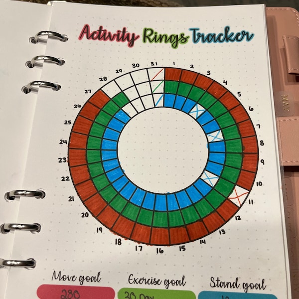 Activity Rings Tracker | Apple Watch Rings | Jessica's Journal Spread ...