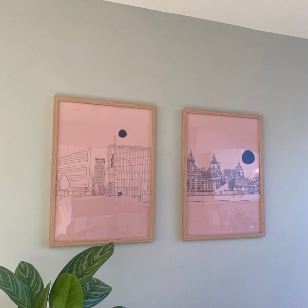 Liverpool City Print | Bright Wall Art | Colourful Travel Poster ...