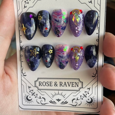 Raven Inspired Press on Nail Set - Etsy