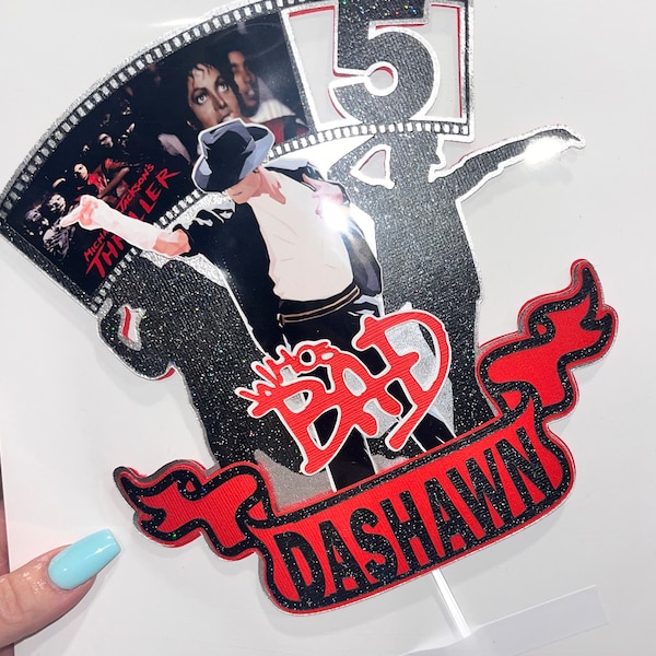 Michael Jackson Cake Topper, Who's Bad Cake Topper, King of Pop Cake ...