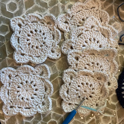 Crochet Coaster Pattern Scallop Edge Coasters PDF - Etsy
