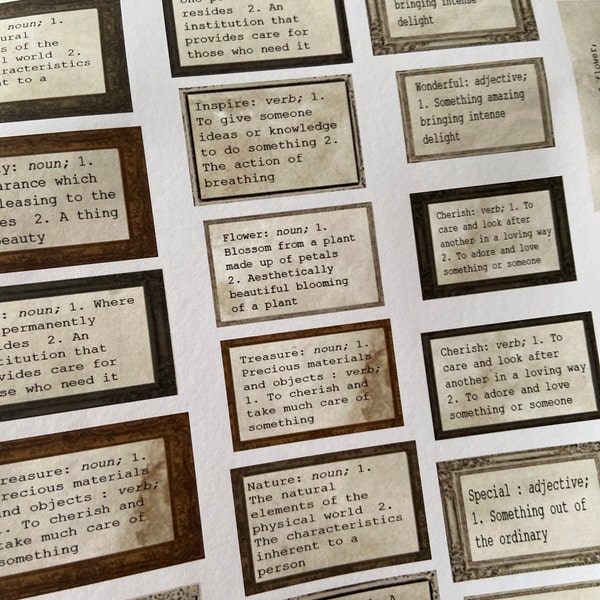 DICTIONARY Definitions - General - Typewriter Font Junk Journal Themed ...