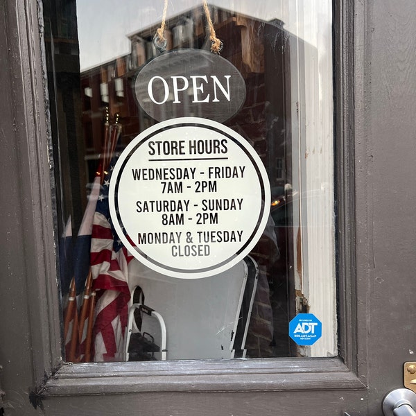 Store Hours Decal | Business Hours Decal | Custom Storefront Decal ...