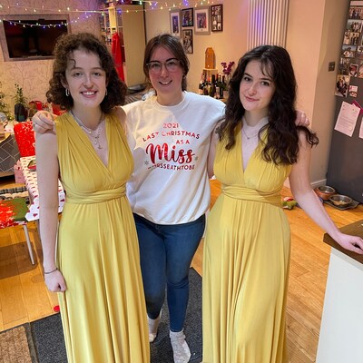 GOLD Bridesmaid Dress, Gold Infinity Dress Long, Convertible Dress ...