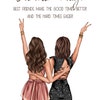Custom Friend Prints, Personalized Best Friend Portrait, Best Friends ...