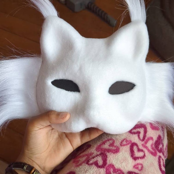 Therian Cat Mask Felted Mask With Eye Mesh Mountain Cat Mask Plain ...