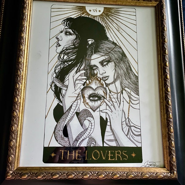 The Lovers - Tarot Card Art Print - Etsy
