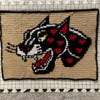 Love Heart Panther Traditional Tattoo Crochet Wall Hanging Tapestry ...