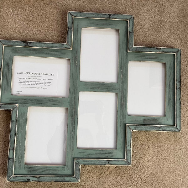 MULTI 4 Opening 8x10 Staggered Distressed Collage Picture Frame ...
