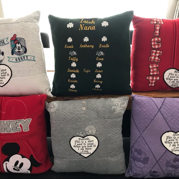 Memory Shirt Pillow, Shirt Pillow, Memory Pillow, Memory Shirt, Custom ...