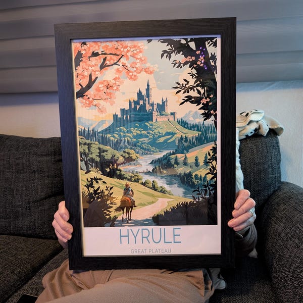 The Legend of Zelda Poster, Hyrule Great Plateau Wall Art, Hyrule ...