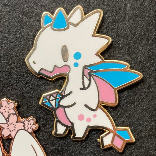 Trans Pride Dragon Enamel Pin - Etsy