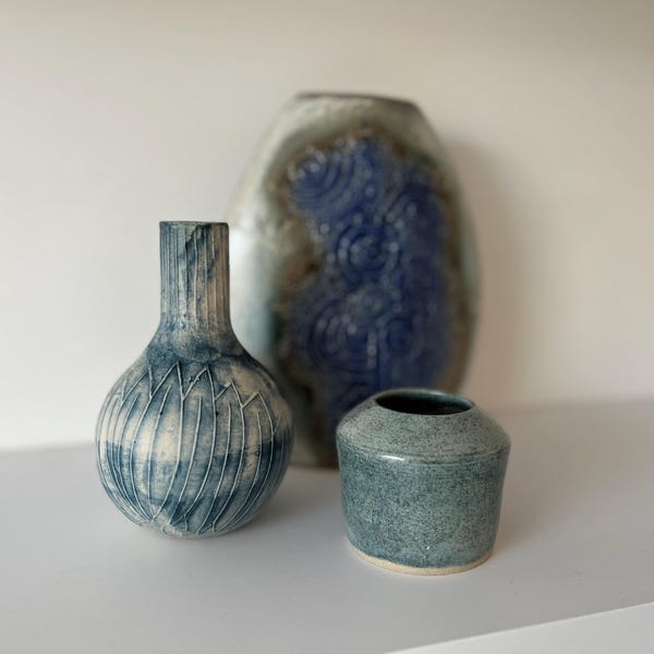 Bob Meier Tankard With Blue Drip Doe Ridge Pottery - Etsy